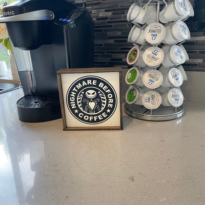 Nightmare Before Coffee Wood Sign, Coffee Bar Decor, Jack Skellington ...