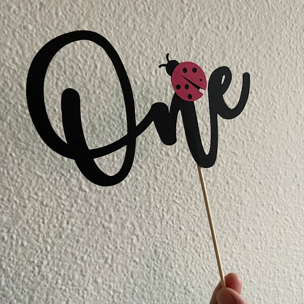 Lady Bug ONE Cake Topper - Girl First Birthday, Ladybug Birthday, First ...