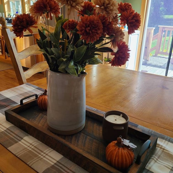 Rustic Farmhouse Wood Tray: Long Dining Table Centerpiece - Etsy