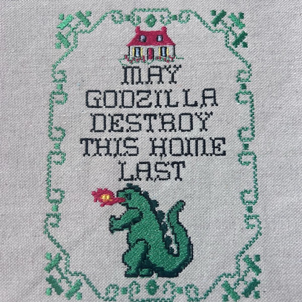 Embroidered 8 Bit Godzilla Beanie Hat Made in the USA - Etsy