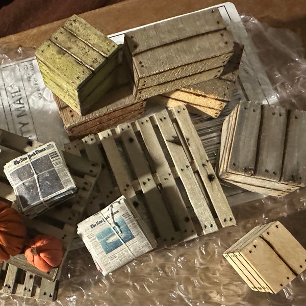Miniature Wood Crates, Solid Block, Set of 6 - Etsy