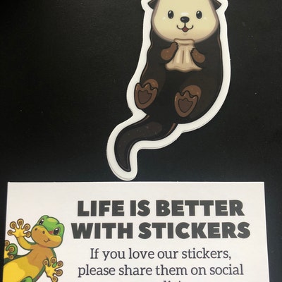 Sea Otter Sticker Cute Wild Animal Stickers Waterproof, Vinyl and ...