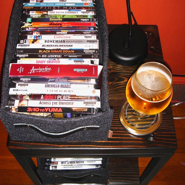 DVD Storage Box With Leather Handle, Felt Basket, Minimalist ...