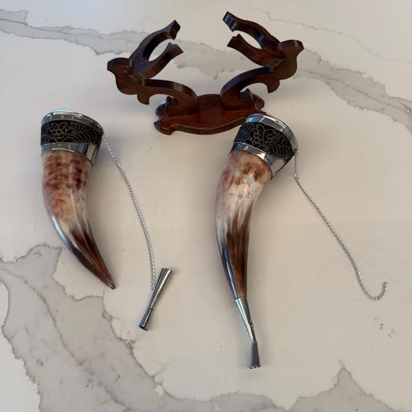 Drinking Horns With Stand for Wedding,viking Drinking Horn,groomsmen ...