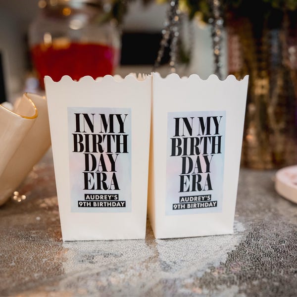 Birthday Era Popcorn Favor Boxes - Eras Birthday Party Treat Box - Era ...