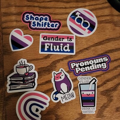 Gender-fluid, Gender Fluid Pride Sticker Set, LGBTQ Stickers, Pride ...