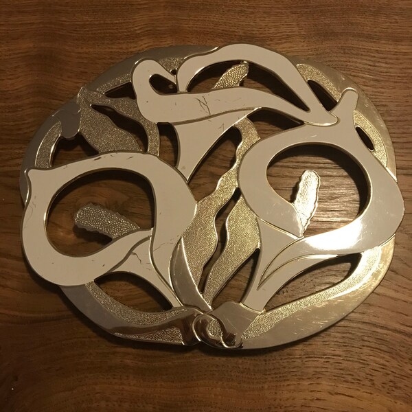 Vintage Milk Glass Serving Platter, Open Lace Heart Edge, White Milk ...