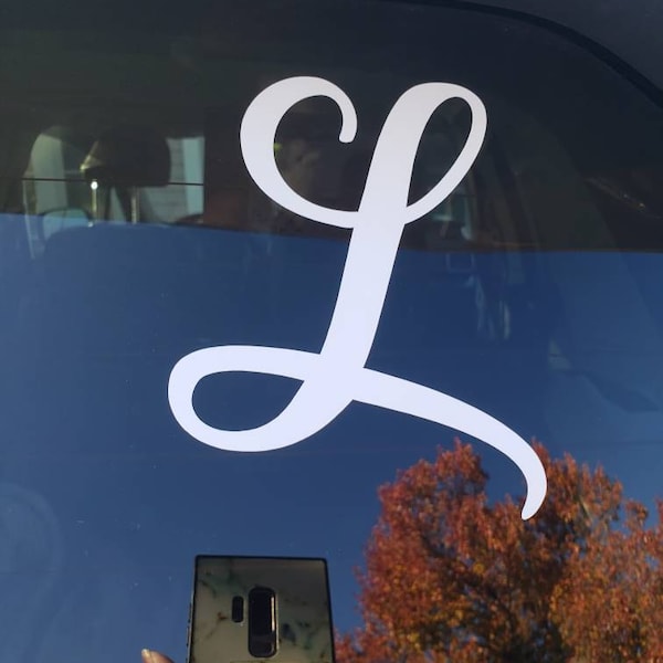 Single Letter Monogram Decal, Single Initial Decal, Letter Decal for ...