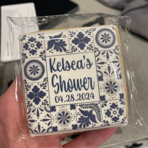 1 Dozen Mediterranean Spanish Tile Custom Bridal Shower Cookies ...