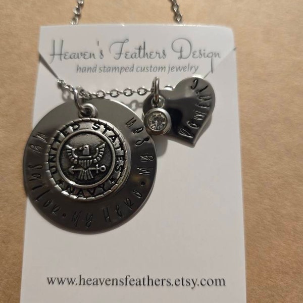 Marine Mom Custom Necklace, Hand Stamped Marine Corp Key Chain, US ...