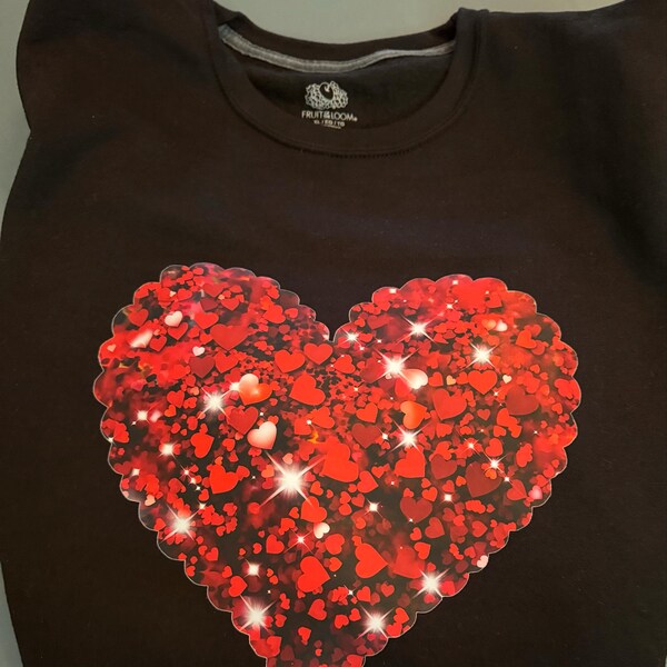Sparkle Heart DTF Transfer: Valentine's Day DIY Clothing Print - Etsy
