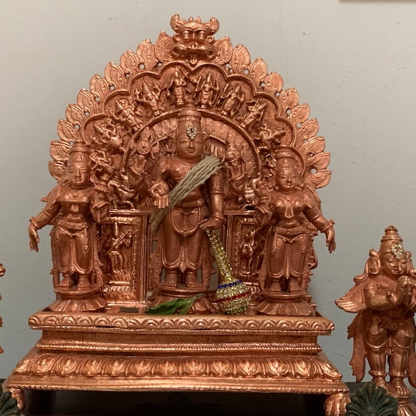 Lord Surya Idol in Pure Solid Copper / Lord Surya Narayan in Pure ...