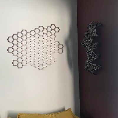 Wooden Honeycomb Wall Art Decorative Wall Homedecor Ornament Figure ...
