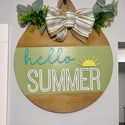 Hi Hey Hello Door Hanger Hello Front Door Decor Custom Door Sign Front ...