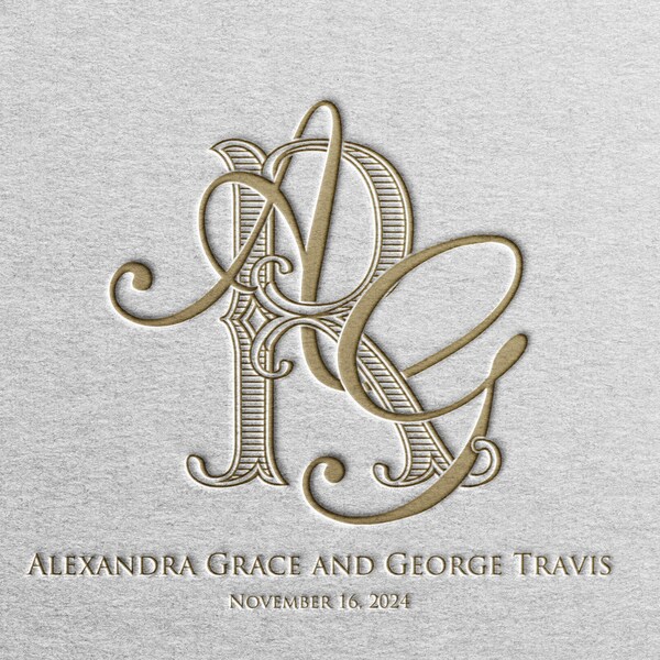 Wedding Logo | Includes a Made-to-order 2-letter Monogram Combined With ...