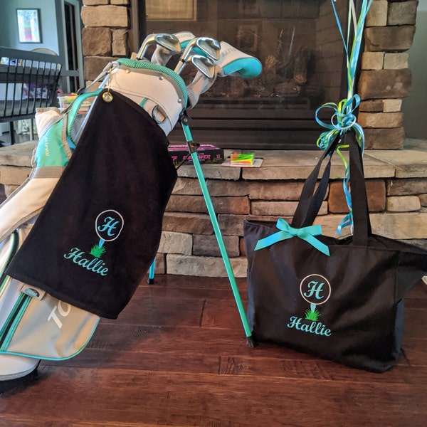 Monogrammed Personalized Golf Tote Bag / Zip Tote / Bridal / Teacher ...