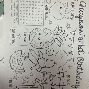 Pool Party Activity Sheet Summer Birthday Pool Party Favor Pool Party ...