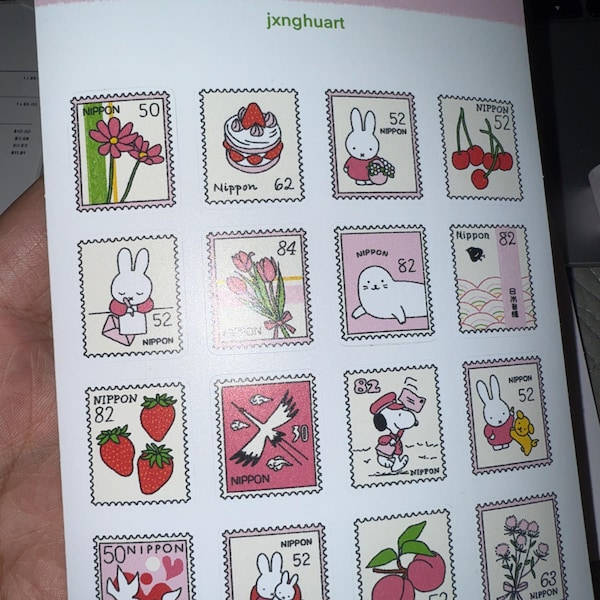 Japanese Nippon Stamps Sticker Sheet - for Bullet Journal, Bujo ...