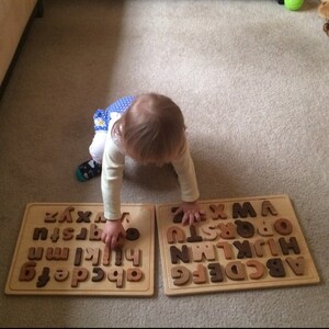 ABC Uppercase Block Wooden Puzzle Easy for Little Hands to - Etsy