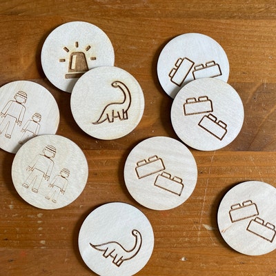 Montessori Wooden Toy Labels, Tags for Storage in Nursery or Playroom ...