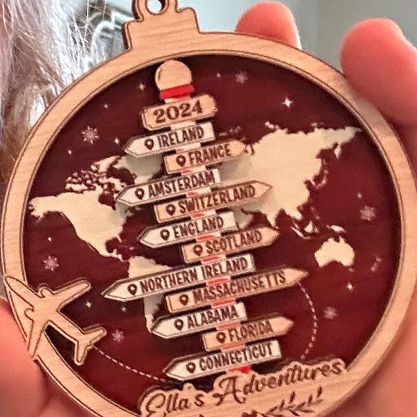 Personalized Travel Adventure Wooden Sign, Custom Traveling Destination ...