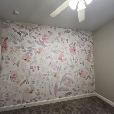 AILEEN Border Frame Nursery Decor Watercolor Flowers Pink Blue Pastel ...