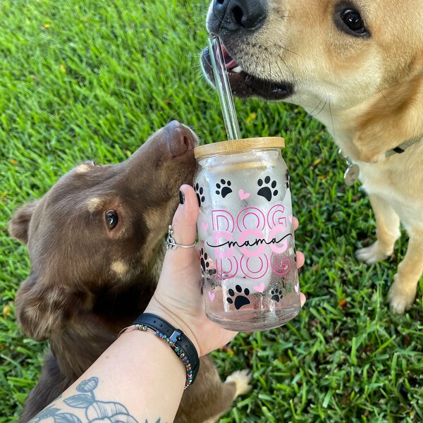 Dog Mom Cup, Dog Mom Iced Coffee Cup, Dog Lover Cup, Dog Mom Gift, Dog ...