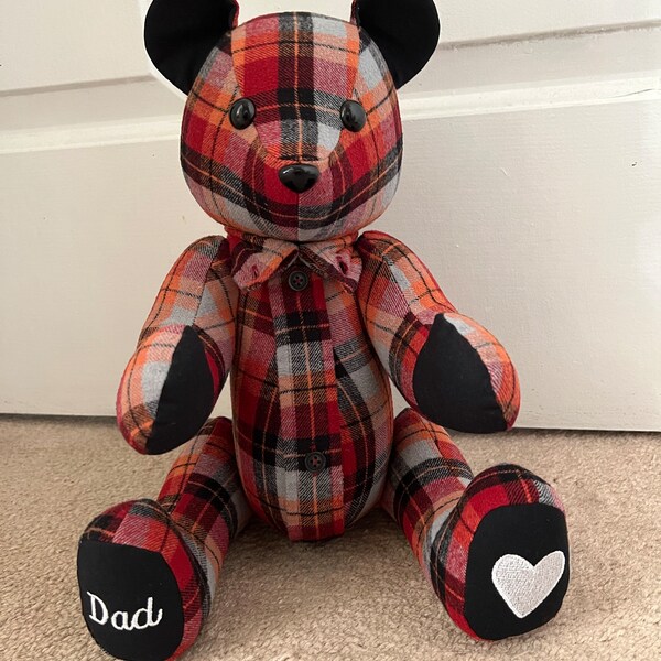 Memory Bear, Keepsake Bear, Memorial Gift, Custom Teddy Bear, Bear Made ...