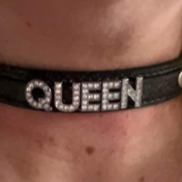 Multi Colored Custom Diamond Name Leather Collar for Humans,a Sparkling ...