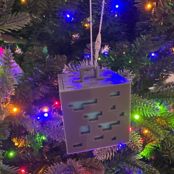 Minecraft Diamond Ore Cube Holiday Christmas Tree Ornament - FAST ...
