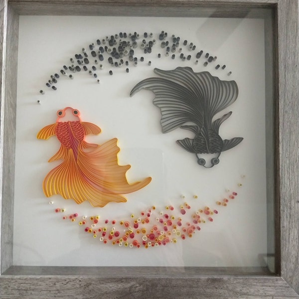 Quilled Abstract Art, 3D Framed Paper Art, Covered With Glass, Unique ...