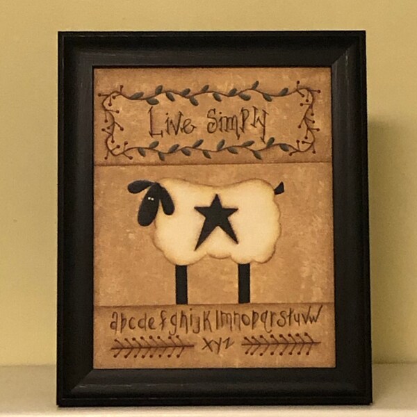 Primitive Sheep Framed 8x10 Picture-home Decor Decoration - Etsy