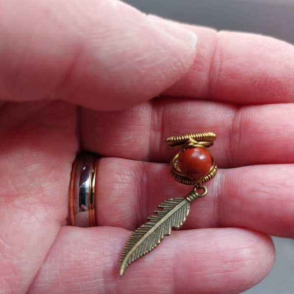 Feather Dreadlock Accessory, Dread Bead, Loc Jewelry, Gold Dread ...