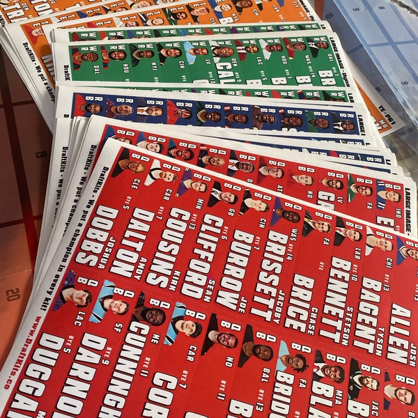 IDP Fantasy Football Draft Board Kit 2025 - IMAGE 1" X 4" MOVEABLE ...