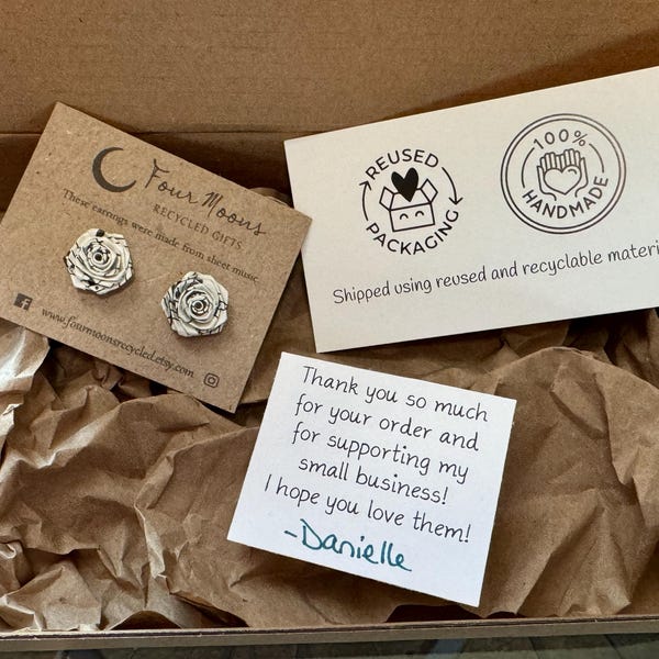 Recycled Book Earrings, Origami Leaf Paper Earrings, Recycled Jewelry, First Anniversary Gift ...