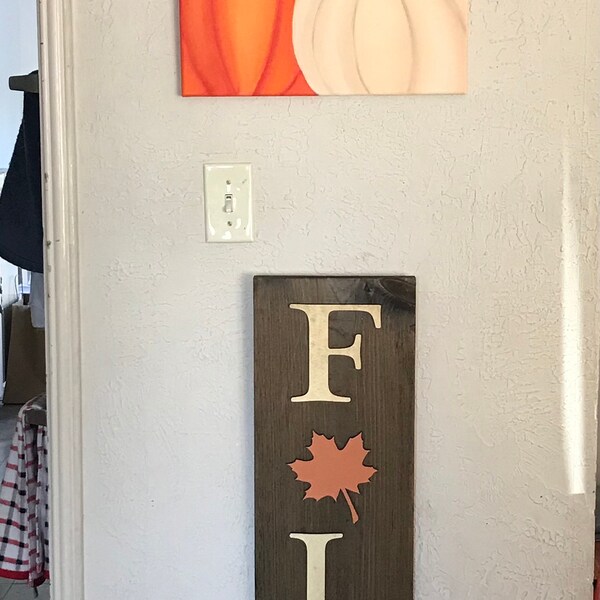 Wooden 'fall' Leaf Sign | Fall Wall Decor | Farmhouse Decor | Dining ...