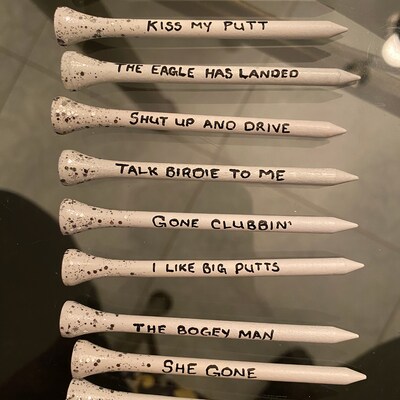 CUSTOMIZED 10 Hand Painted 3 1/4 Inch Wood Golf Tees You Choose the ...