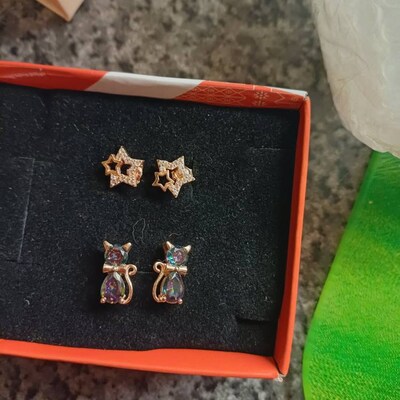 925 Sterling Silver Chain Model Double Earrings - Etsy