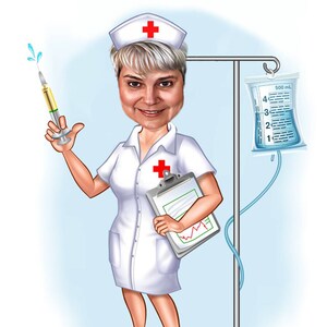 Custom Flight Attendant Cartoon Portrait, Cabin Crew Caricature, Gift ...