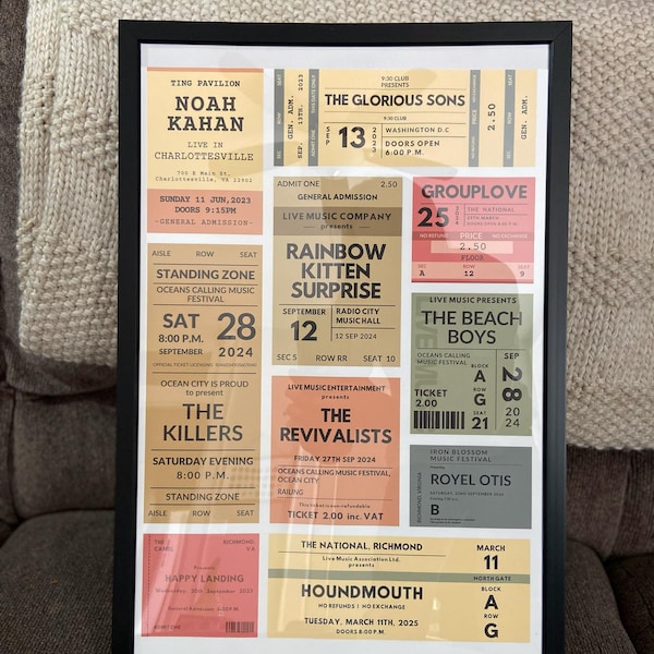 Digital Custom Concert Ticket Stub Poster, Personalized Memory Art ...