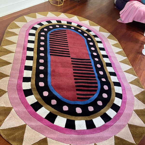 Hand Tufted Grey Base White Bird Pigeon White and Grey Handmade Hand ...