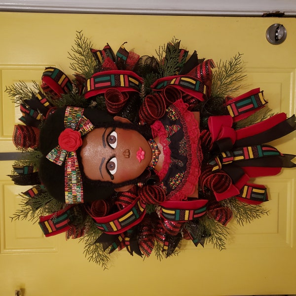 Juneteenth Wreath Front Door Wreath Black and Red Wreath Juneteenth ...