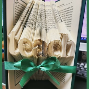 Custom Folded Book Art Custom Name Timeless Font Book - Etsy