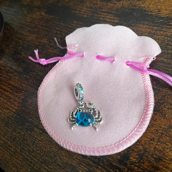 Blue Crab Genuine 925 Sterling Silver for Charm Bracelet - Etsy UK