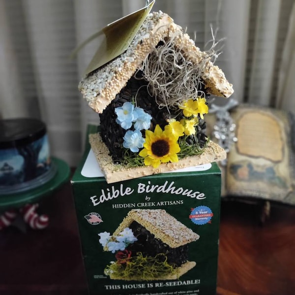 Edible Bird Home, Birdseed Birdhouse, Bird Seed House, Handmade Bird ...