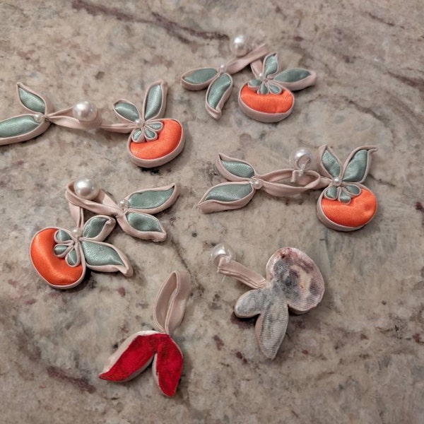 5 Chinese Frog Button Closures Hook and Eye Sewing Fasteners Hand Knit ...