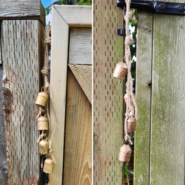 LOVE Chimes-wedding Bell and Heart Rustic Gold Decorations W/ Rope for ...