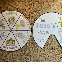 The Lord's Prayer Coloring Wheel, Printable Bible Activity, Watercolor ...