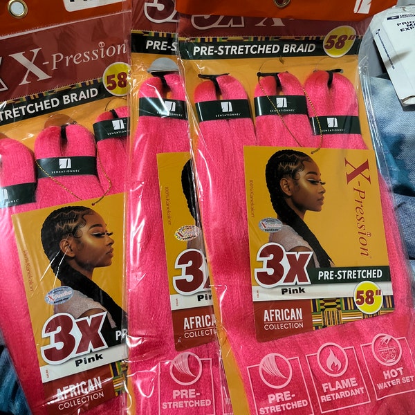 Color Red Sensationnel X-pression Xpression Expression 100% Kanekalon ...