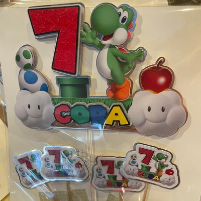 3D handmade Yoshi Cake Topper / Cupcake Topper / - Etsy